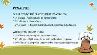 Classroom Rules Orientation During the First Day of Class | PPTX