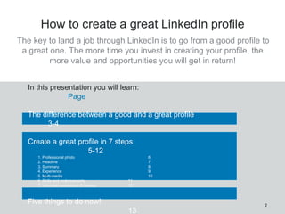 Welcome talent - create a great LinkedIn profile | PPTX | Social ...