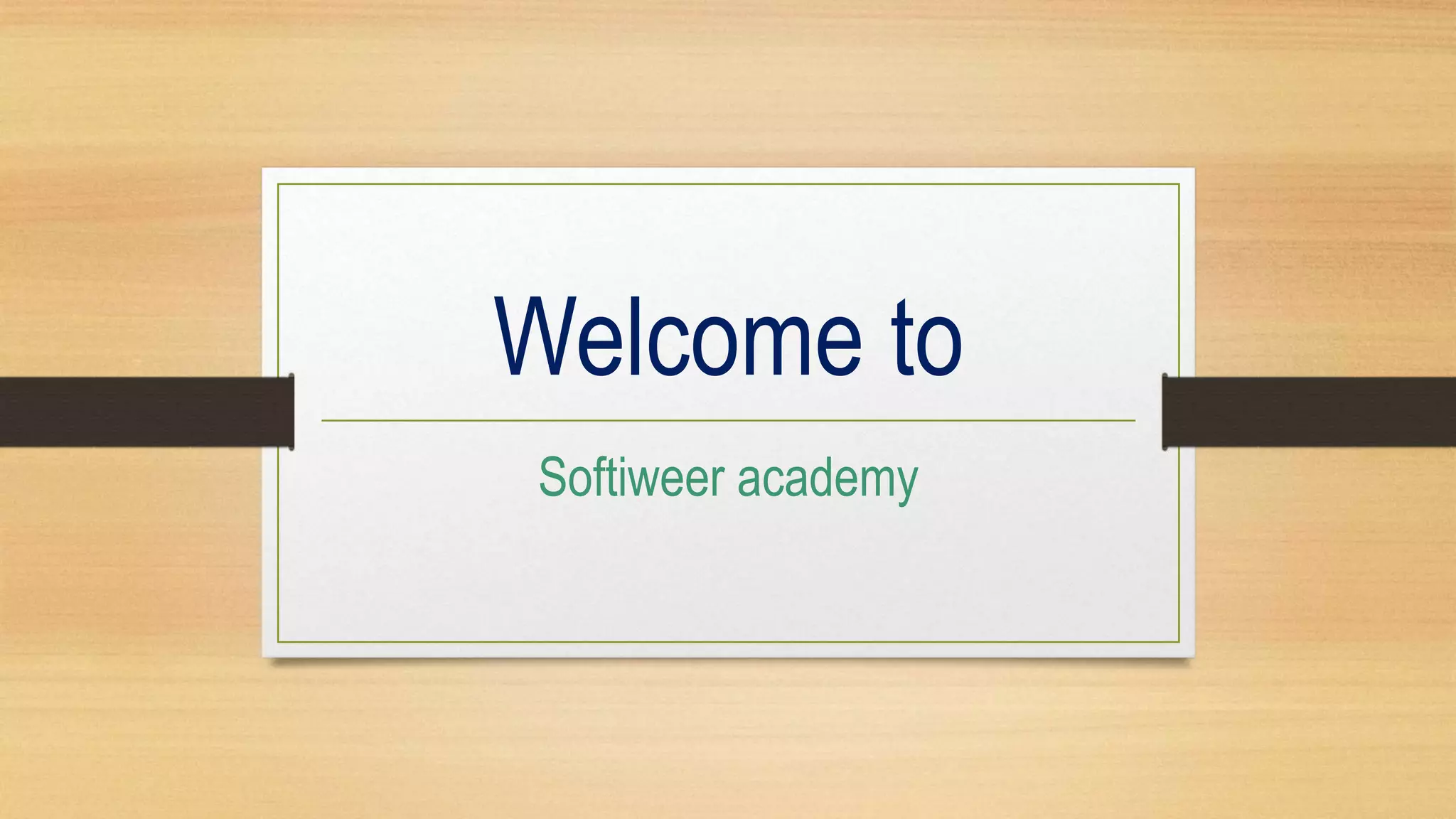 softiweer academy | PPT