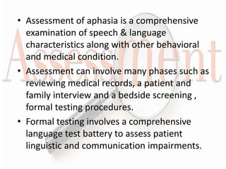 aphasia in brief | PPTX