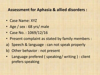 aphasia in brief | PPTX
