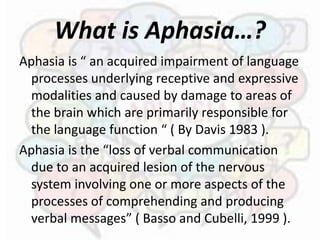 aphasia in brief | PPT
