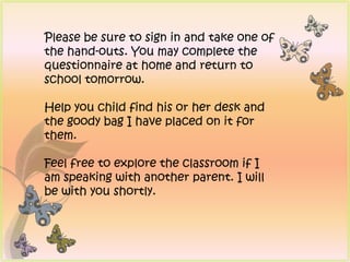 Welcome to 3rd grade open house | PPTX