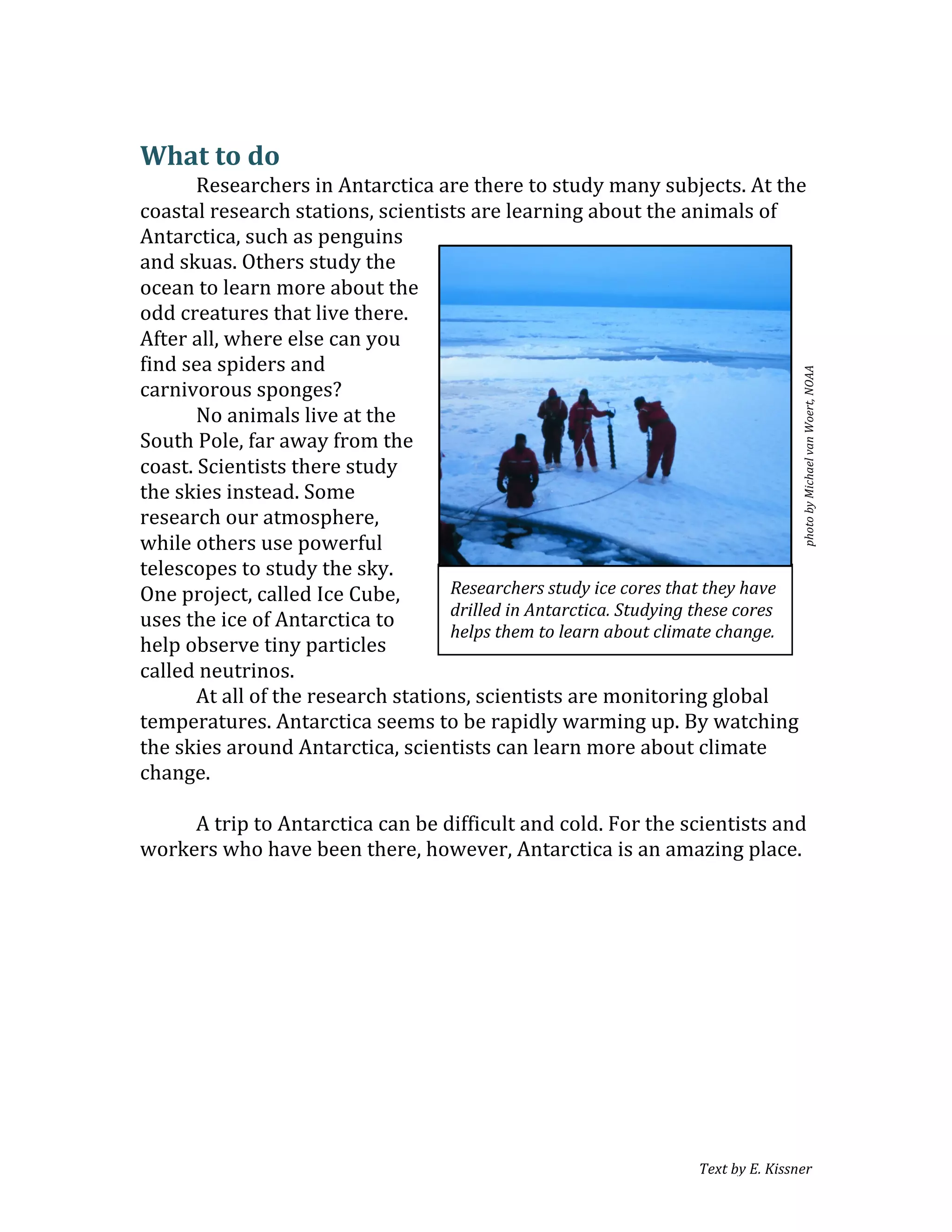 Welcome to Antarctica: Informational Text | PDF
