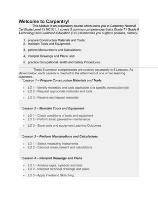 Welcome to carpentry | PDF