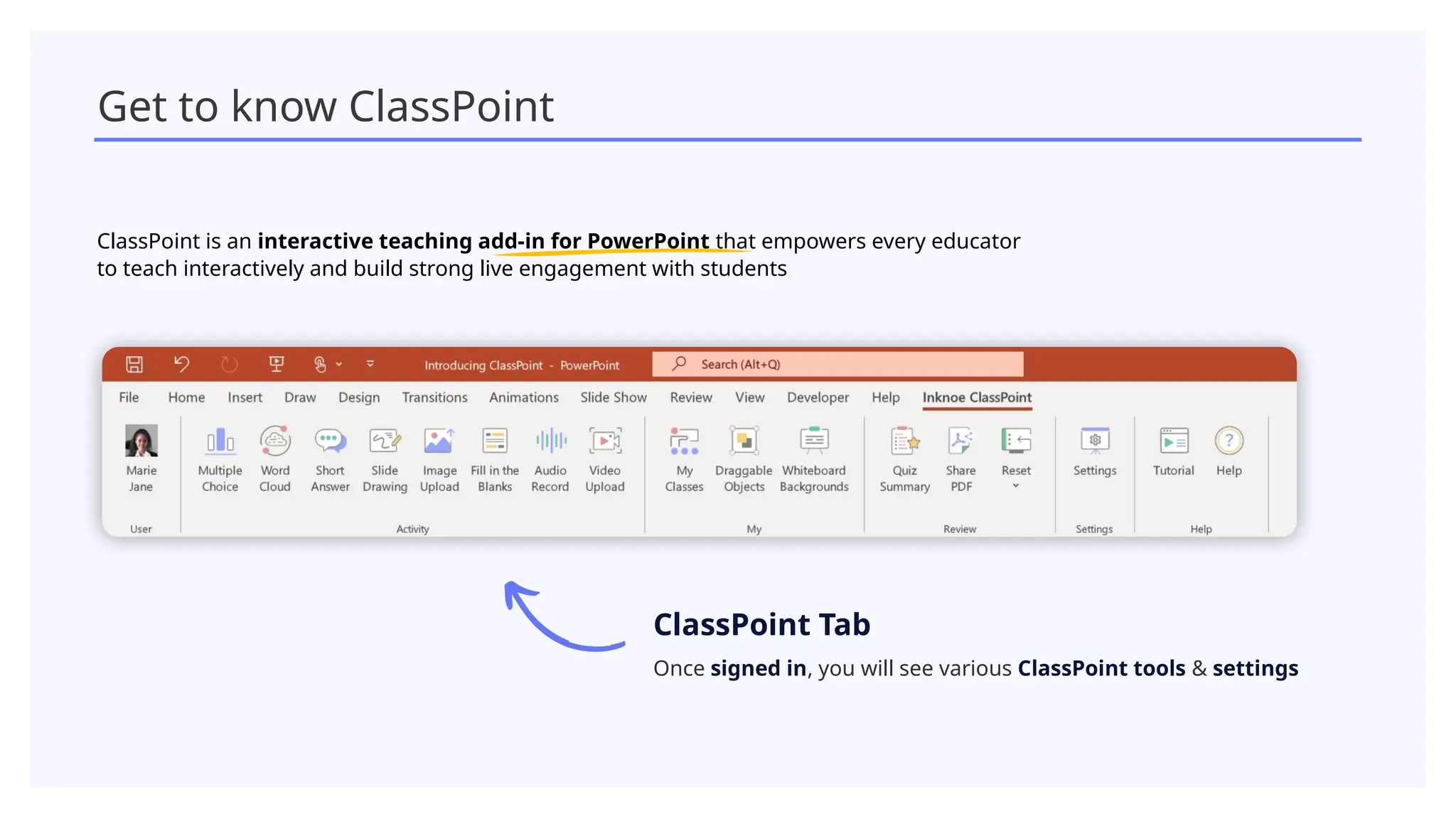 Welcome to ClassPoint - A MANUAL FOR CLASSPOINT | PPTX