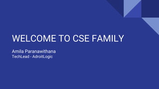 Welcome to CSE | PPT