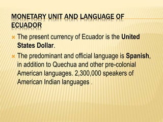 Welcome to ECUADOR! | PPTX