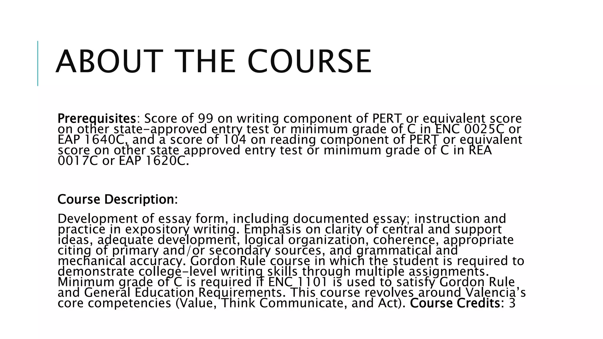 Welcome to ENC 1101 | PPTX