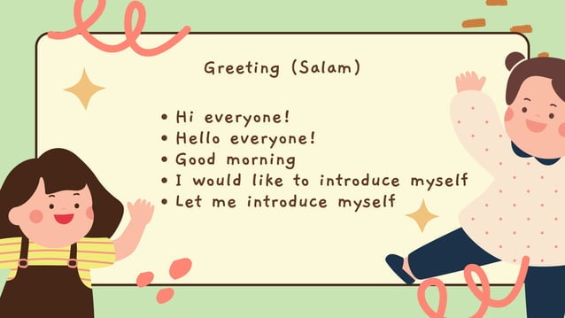 welcome to english class - 7 PPT Self Introduction | PDF | Food & Drink