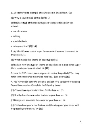 Welcome to film studies gcse homework 1 | DOCX