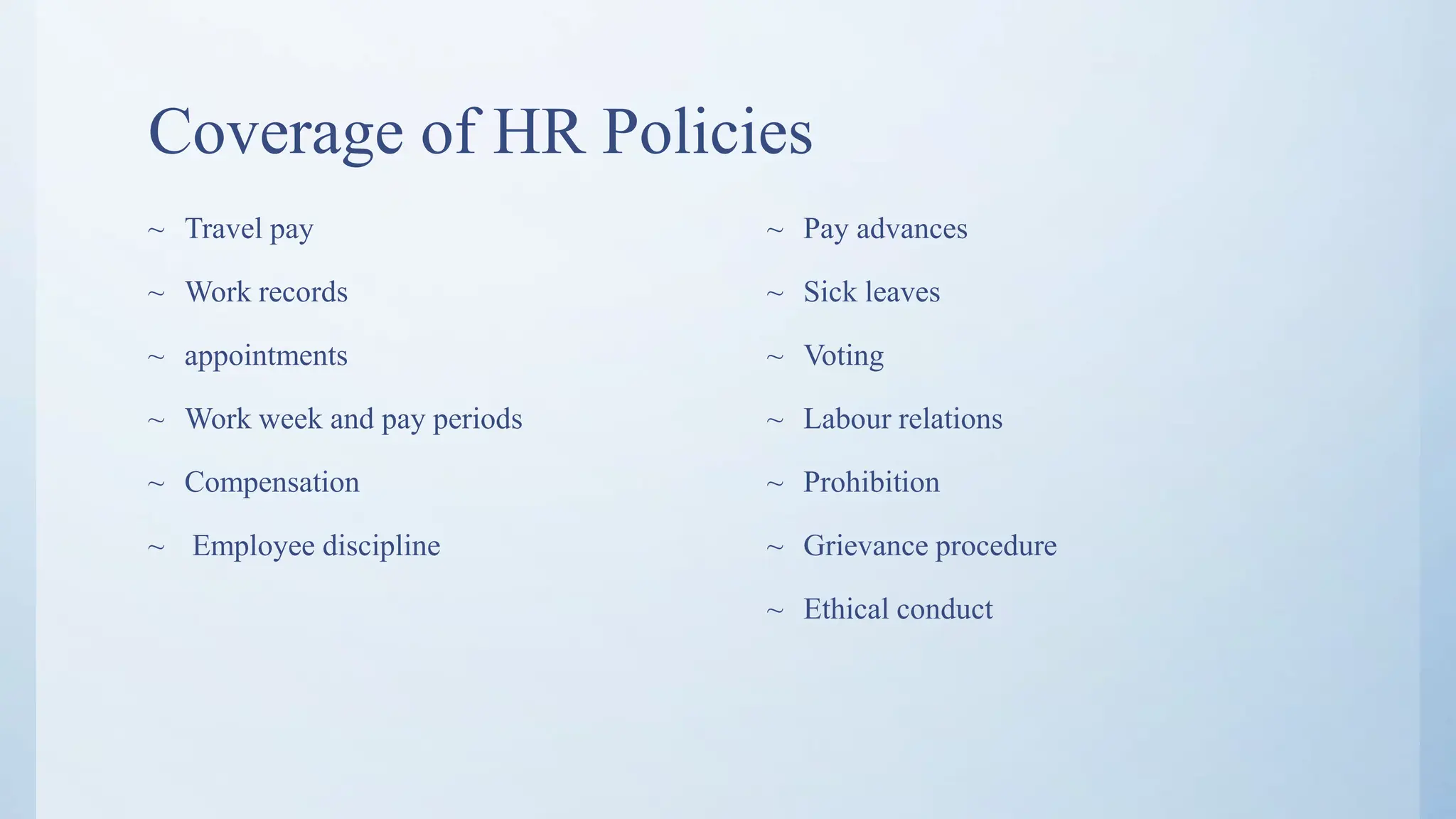 welcome to Human resource policies presentation.pptx