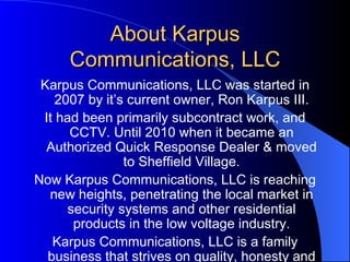 Welcome To Karpus Communications | PPT