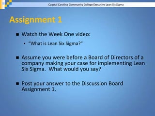 Welcome to lean six sigma for executives(1) | PPSX | Mechanical and ...