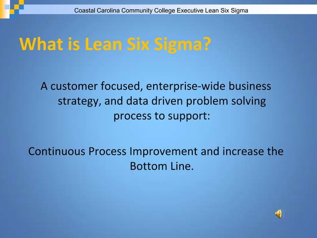 Welcome to lean six sigma for executives(1) | PPT