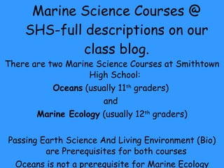 Welcome to marine sciences | PPT