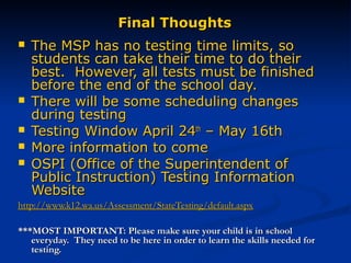 Welcome to msp information night 2013 | PPT