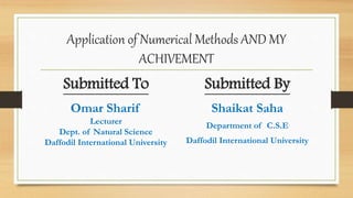 application of numerical method | PPTX