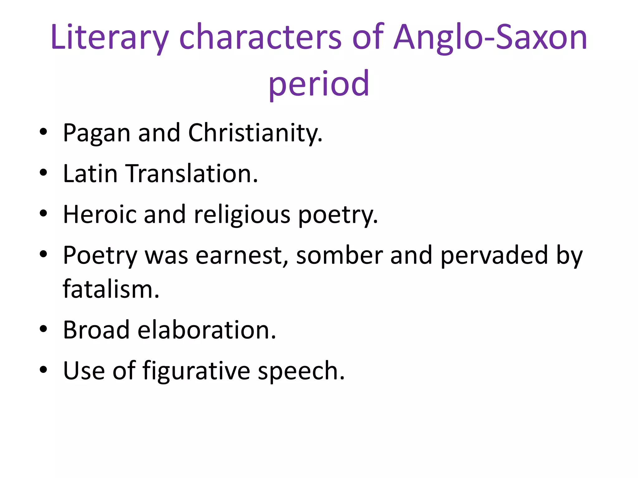 presentation on anglo-saxon period | PPTX
