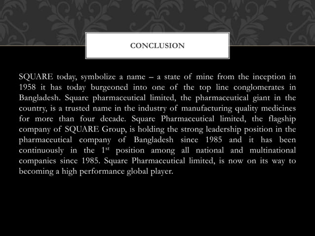 Financial rario analysis of square pharmaceutical limited | PPT