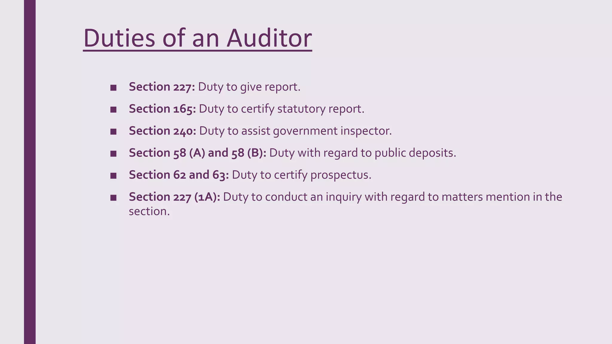 Audit in Limited Company | PPTX