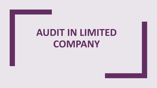 Audit in Limited Company | PPTX