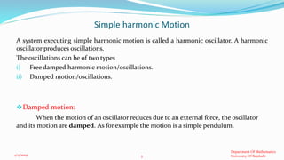 FREE DAMPED HARMONIC MOTION BY MAKING A SUITABLE PROBLEM | PPTX ...