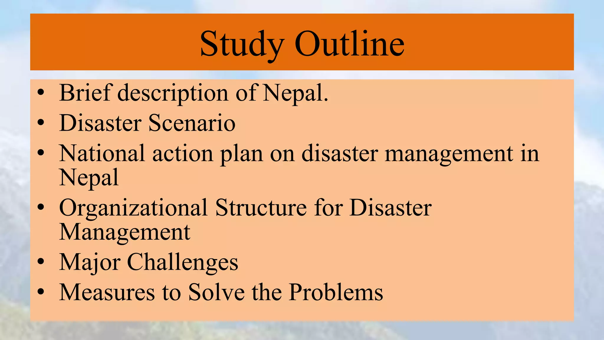 Presentation on Disaster Management process in Nepal | PPTX