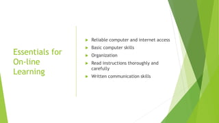 Welcome to Online Learning | PPTX