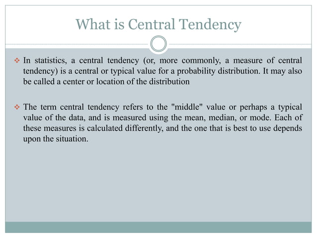 Central Tendency Presentation | PPT