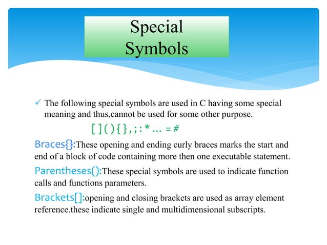 C Tokens | PPTX | Programming Languages | Computing
