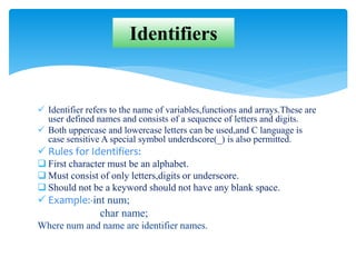 C Tokens | PPTX | Programming Languages | Computing