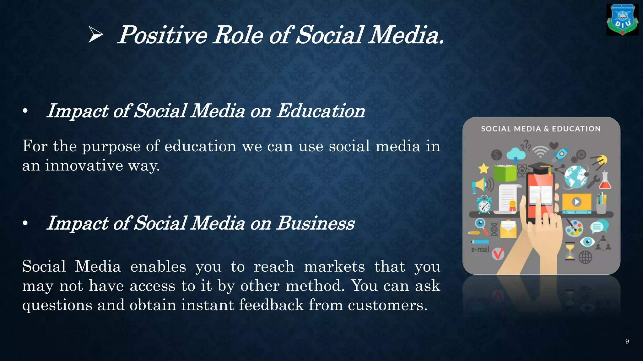 The role of social media in our personal life | PPTX