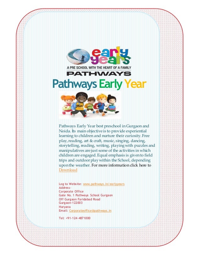Welcome to pathways early year preschool in gurgaon and noida