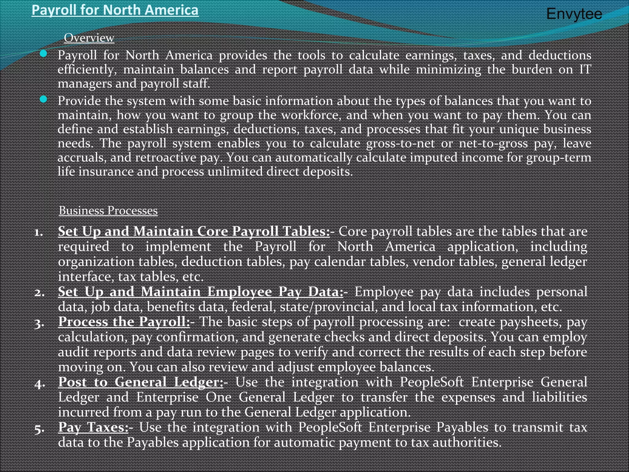 Welcome to people soft payroll for north america | PPT