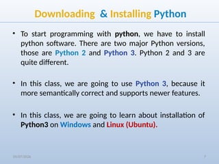 Comprehensive Introduction to Python Programming Language and Setup | PPTX