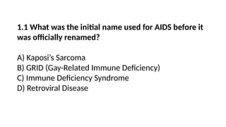 Quiz - Awareness and protection from HIV/ AIDS | PPTX