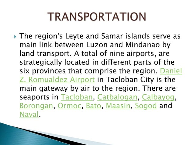 Welcome to region viii! | PPTX | South America Travel | Travel Locations