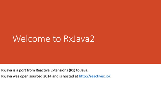 Welcome to rx java2 | PPT