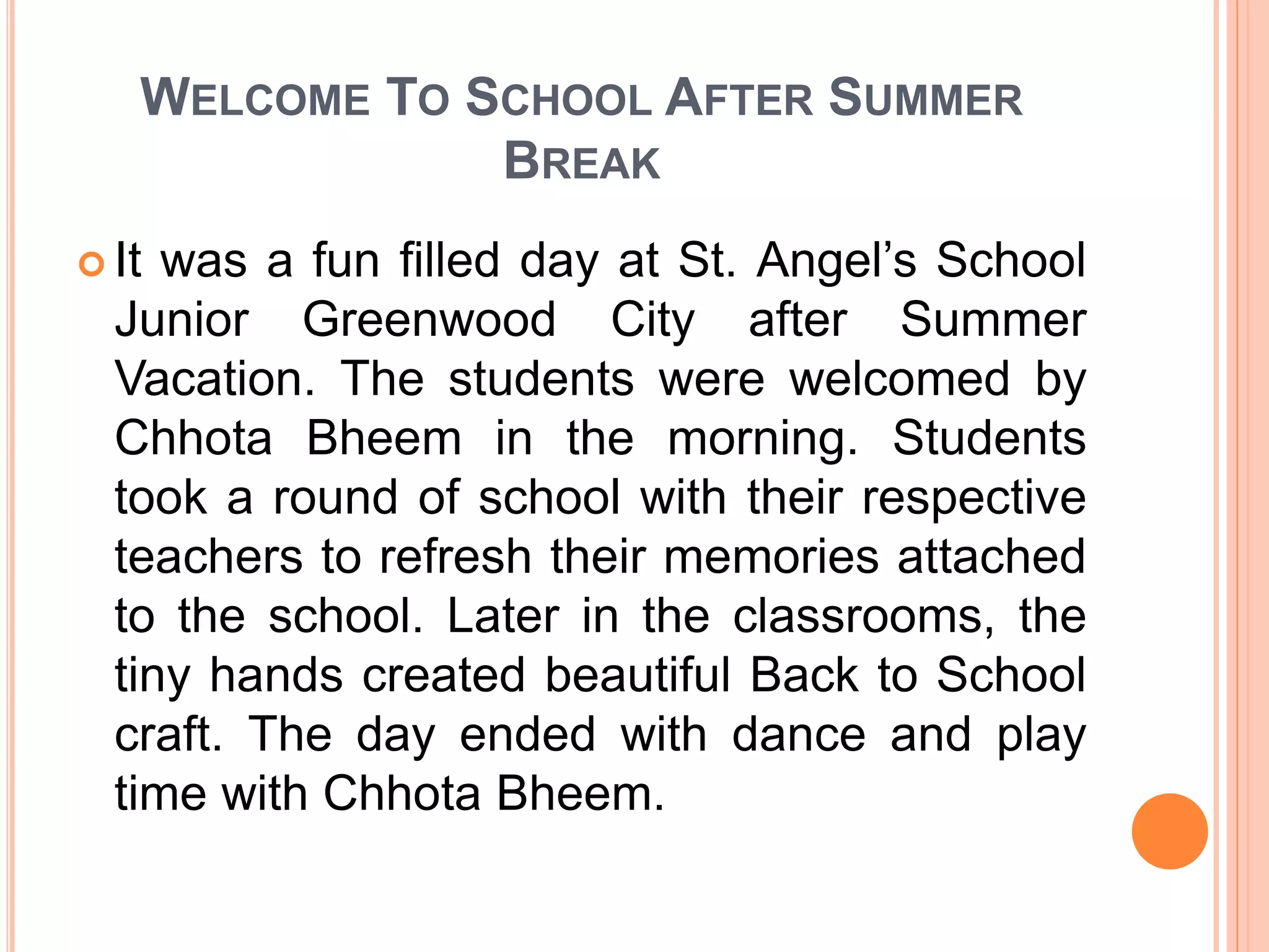 Welcome to school after summer break gurugraG | PPT