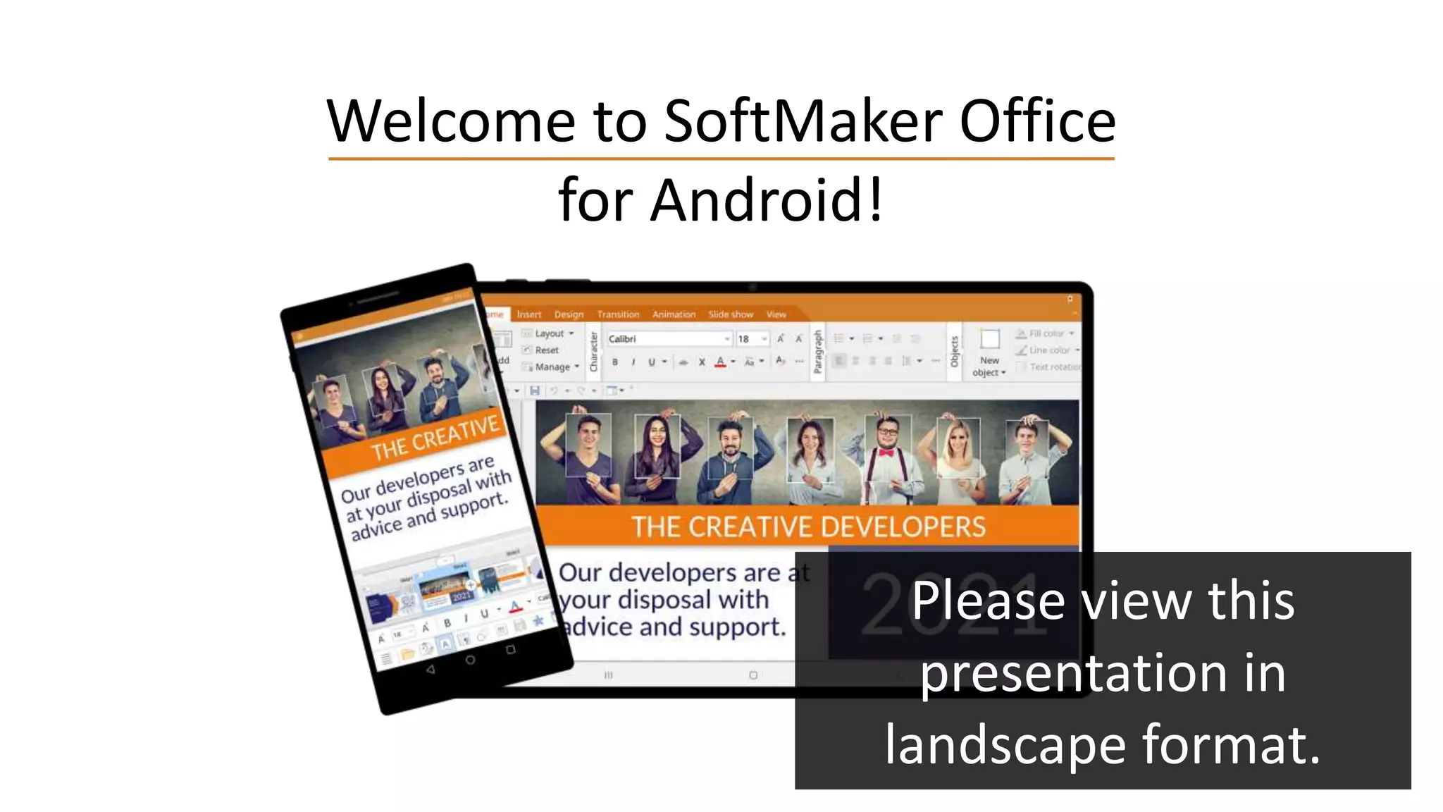Welcome to SoftMaker Office for Android.potx
