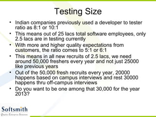 Hello Freshers! Welcome to Software Testing | PPT