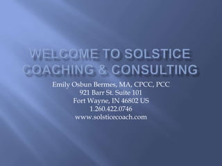 Welcome to solstice coaching & consulting | PPTX