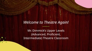 Welcome to Theatre Advanced Beginning of School.pptx