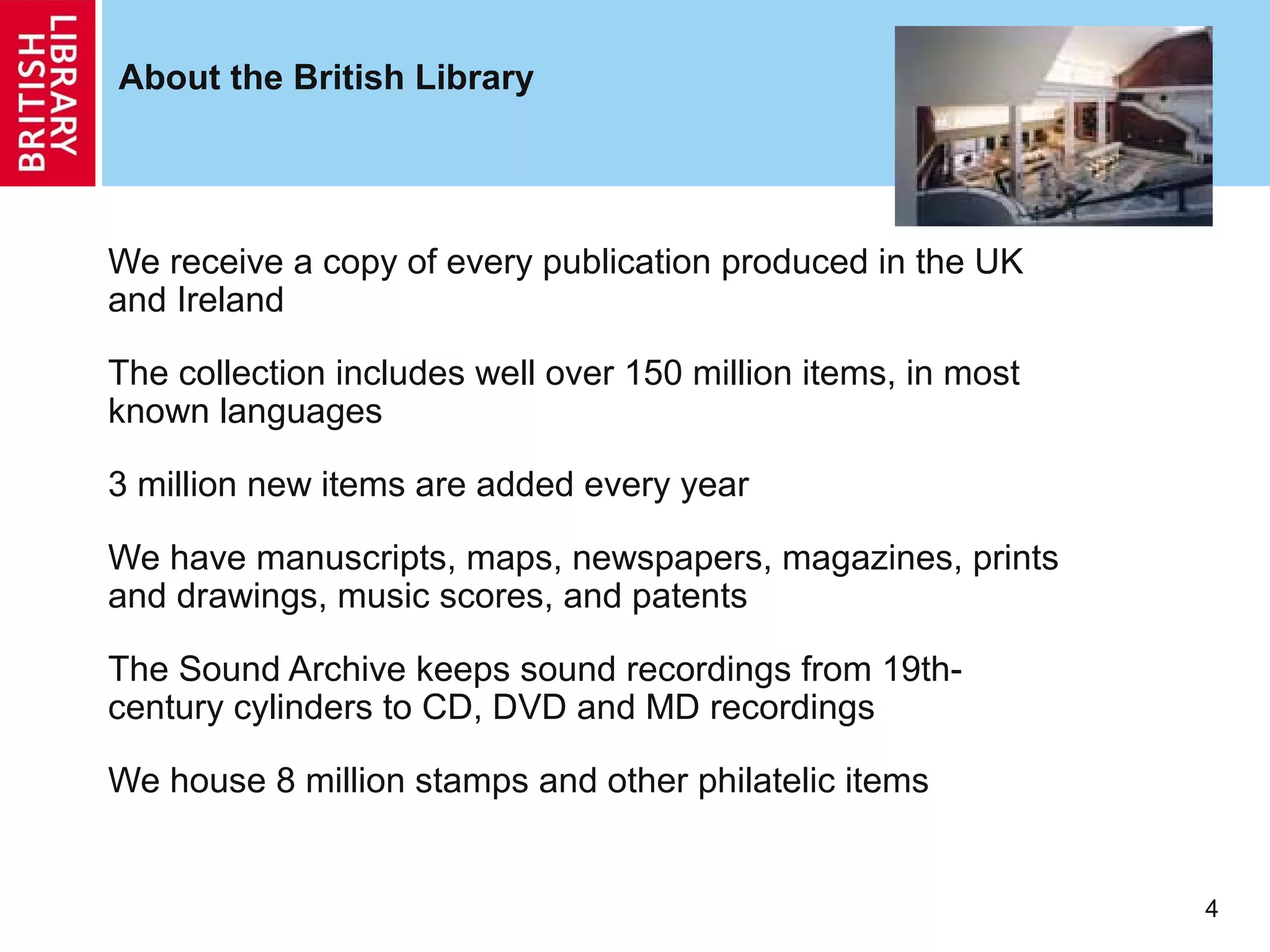 Welcome to the British Library the world's knowledge | PPT