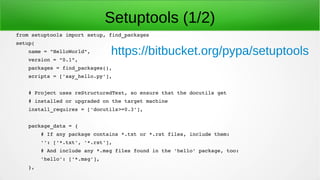 Welcome to the Cheese Shop: setuptools, virtualenv and PyPUG | PPT ...