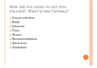 Welcome To The College Process! | PDF