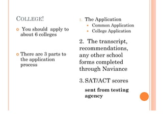 Welcome To The College Process! | PDF