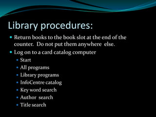 Welcome To The Dcms Library | PPTX | Education