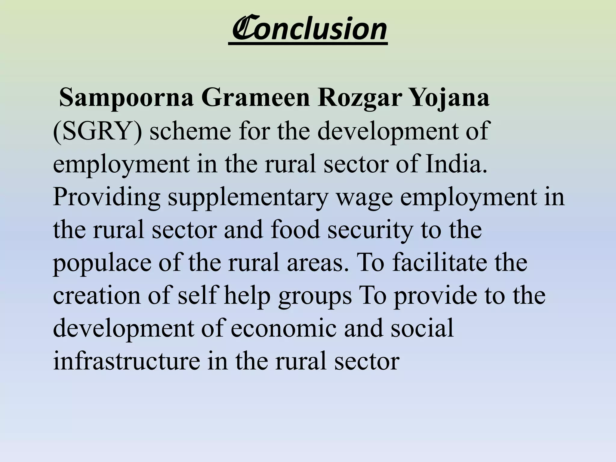Sampoorna Grameen rozgar Yojna | PPTX